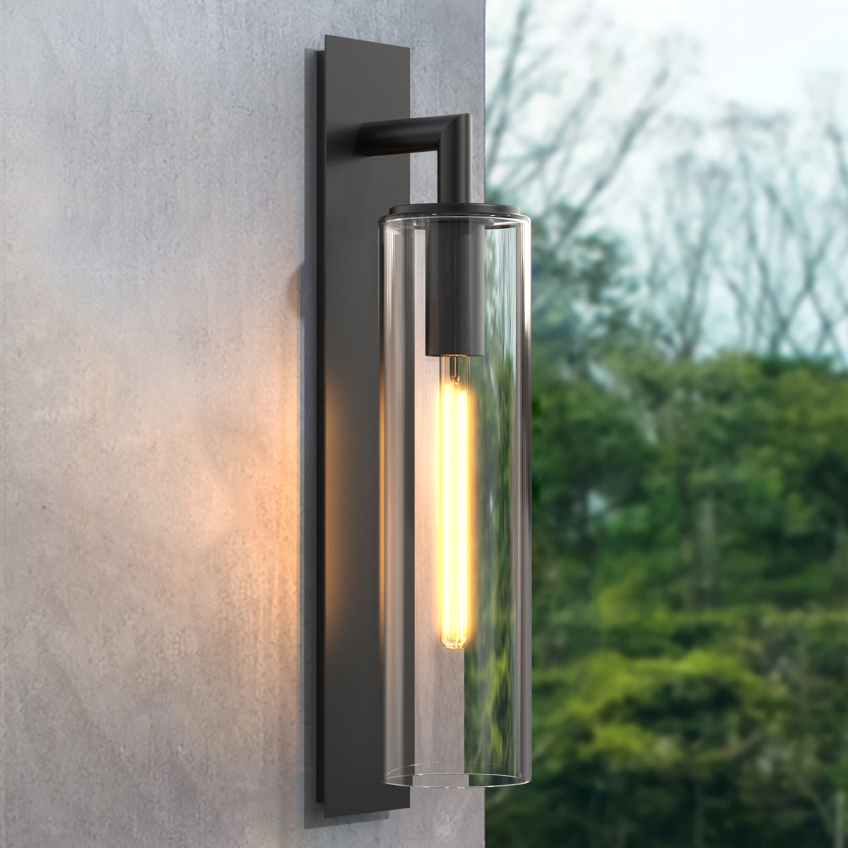 Gloria Large Modern Stylish Outdoor Exterior Wall Light Matt Black IP4 ...